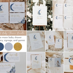 Moon Baby Shower Bundle Boho Baby Shower Baby Shower | Etsy