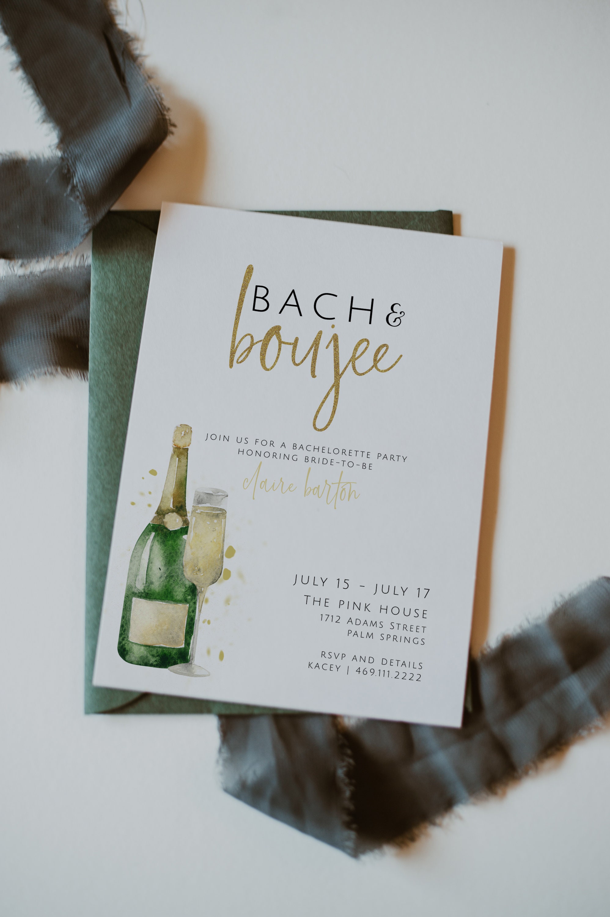 Bach and Boujee Invitation Template Bachelorette Party | Etsy Canada
