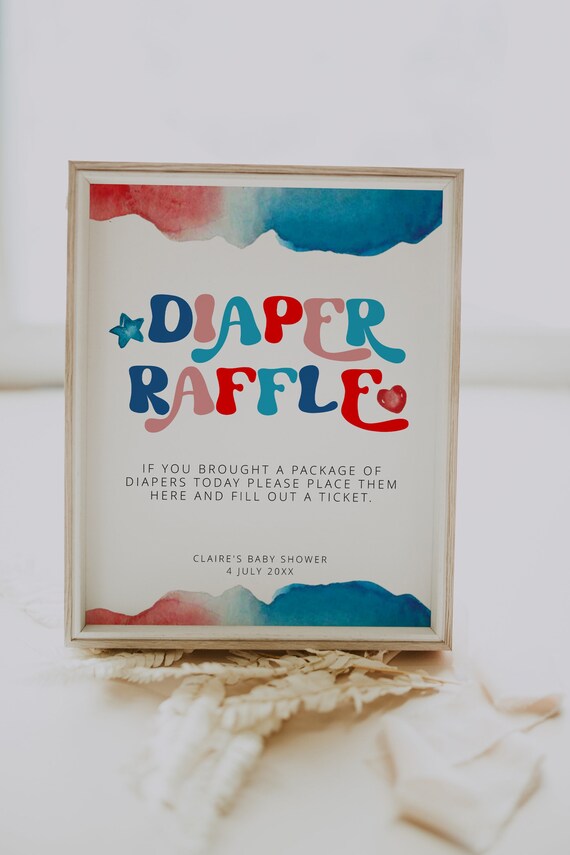 4th of July Diaper Raffle Game Template Summer Baby Shower | Etsy