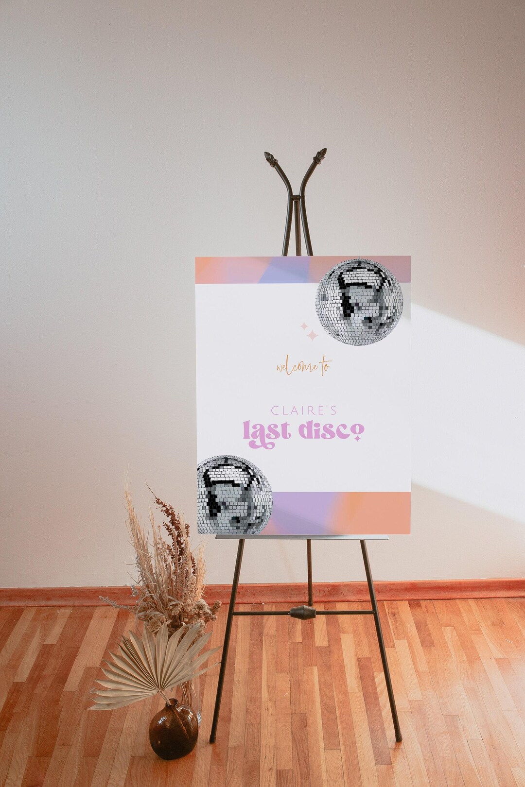 Last Disco Welcome Sign Template, Retro Bachelorette Party, 70s ...