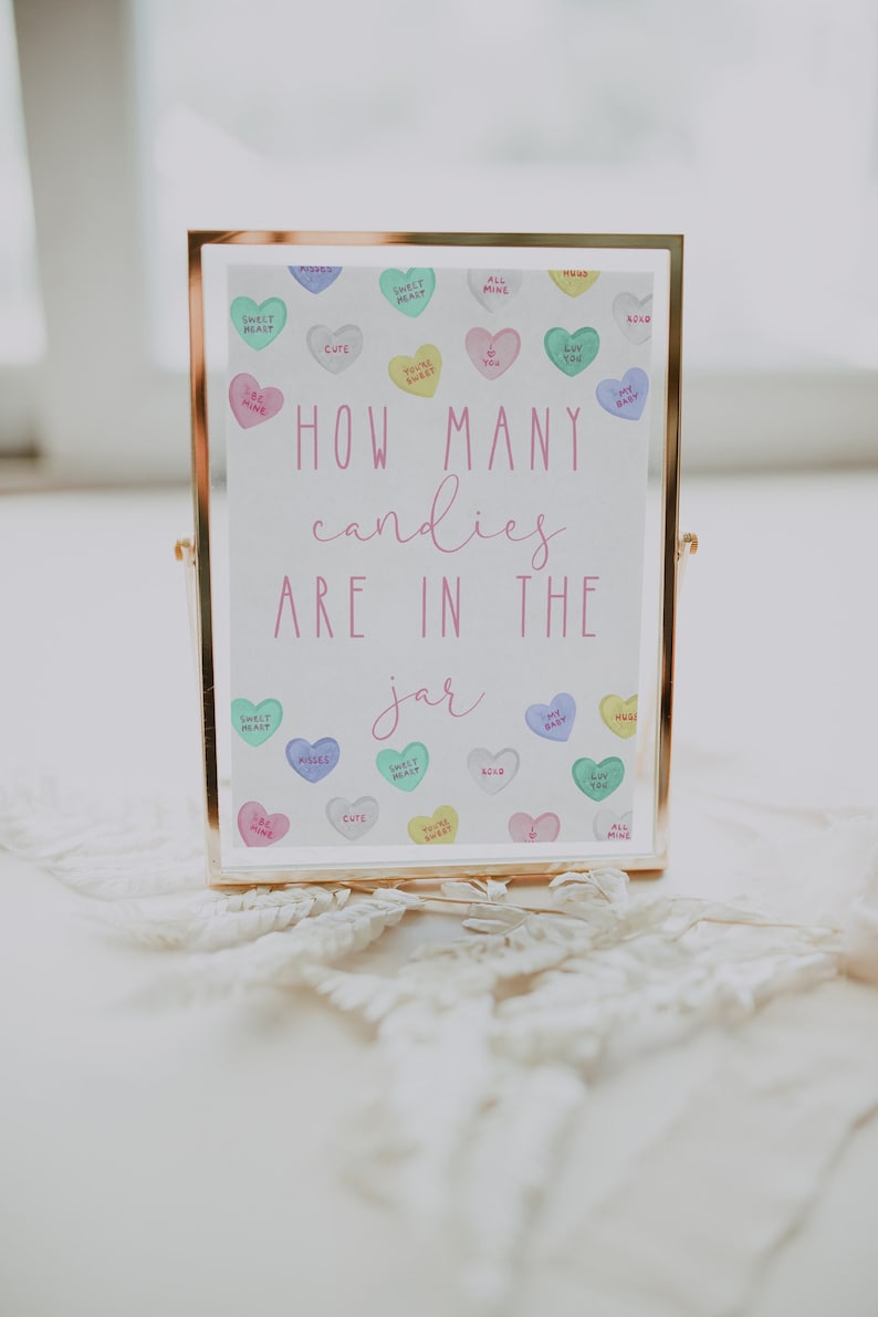 Sweetheart Guess How Many Candies Sign Template - Etsy
