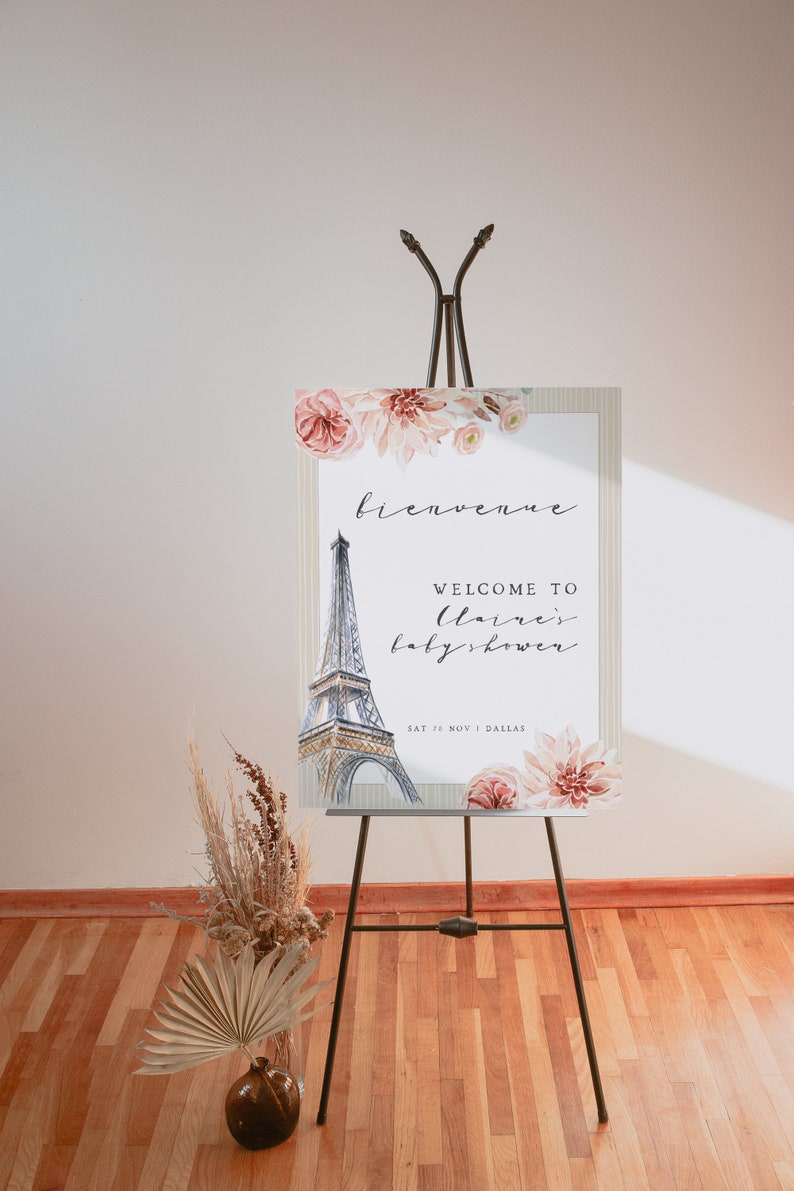 ELOISE Paris Welcome Sign Template Paris Baby Shower Decor - Etsy
