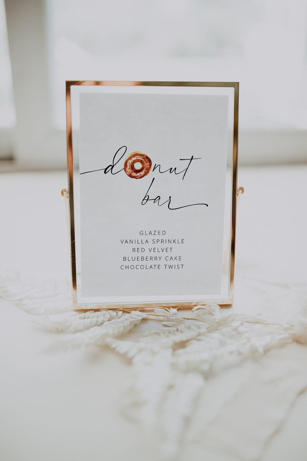 ARCHER Donut Bar Sign Template, Minimalist Wedding Decor, Dessert Table ...