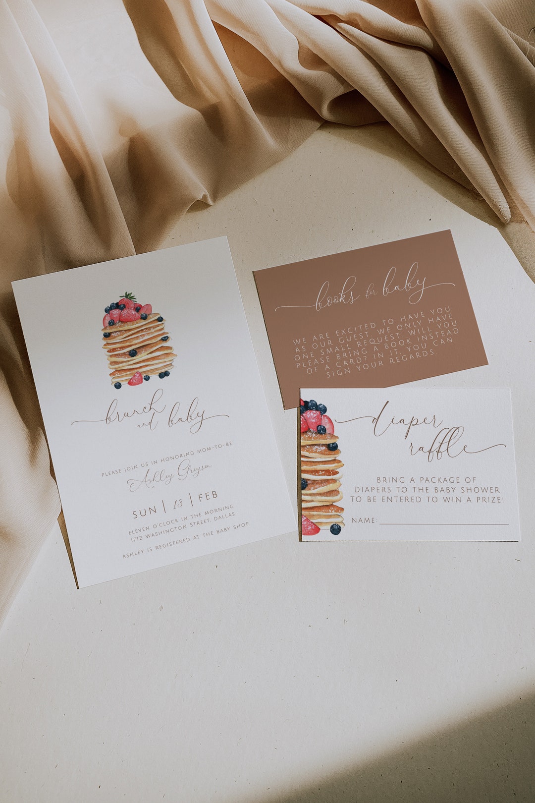 Brunch Baby Shower Invitation Suite Template, Breakfast Baby Shower ...