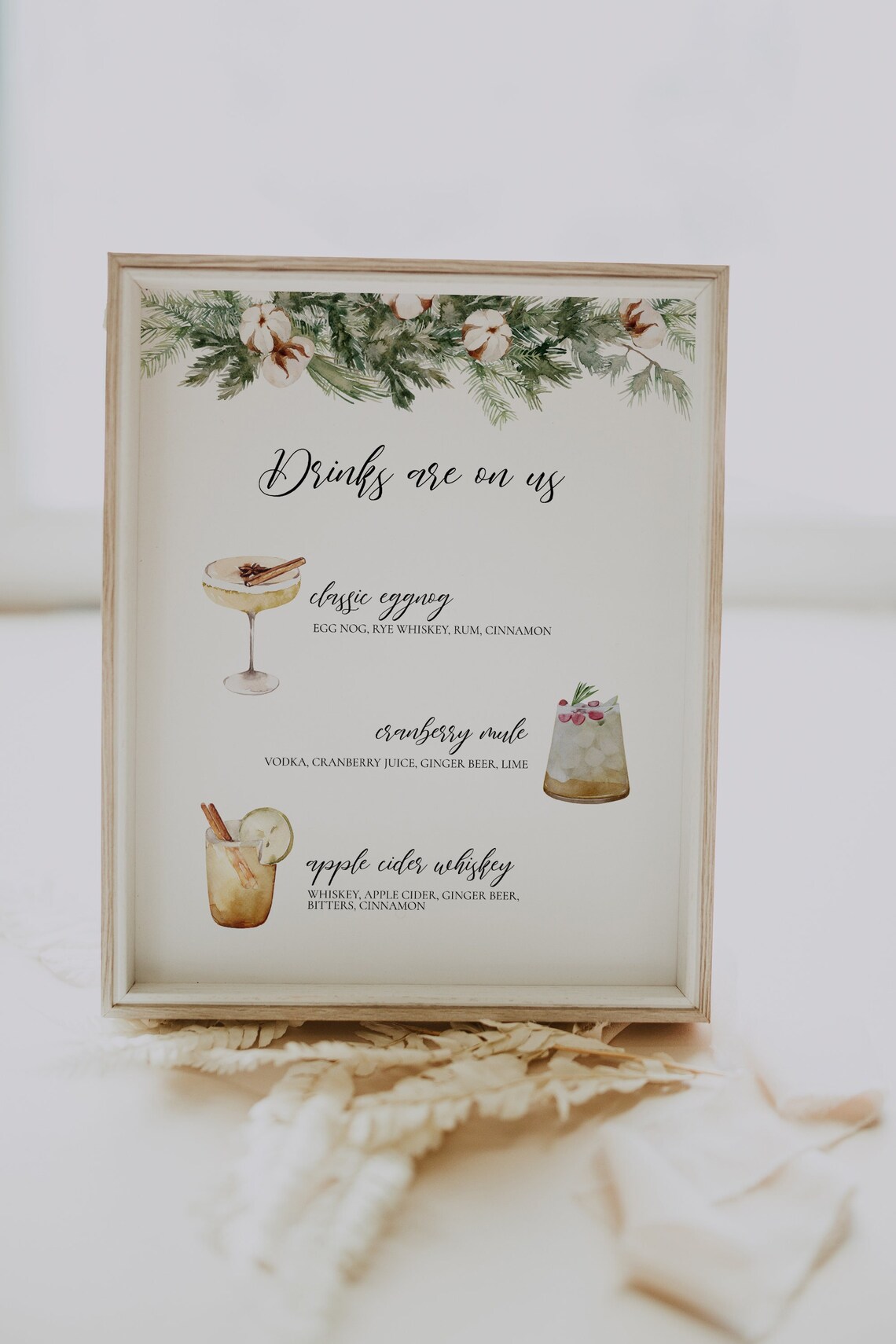 NOEL Christmas Cocktail Sign Template Wedding Signature Drink - Etsy