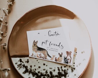 Pet Sitting Business Card Template, Dog Walking Business, Pet Boarding ...