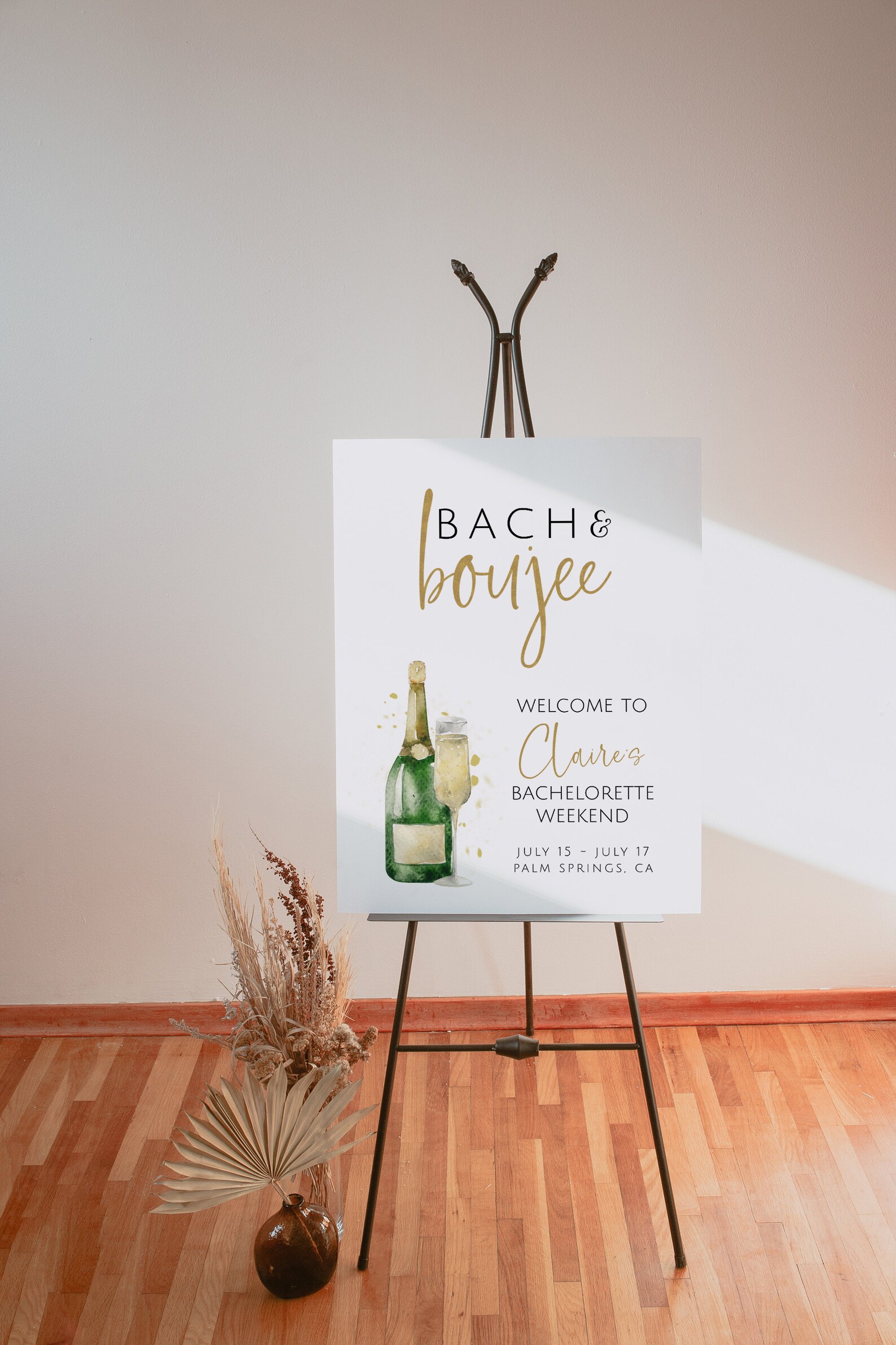 Bach and Boujee Welcome Sign Template Bachelorette Party | Etsy