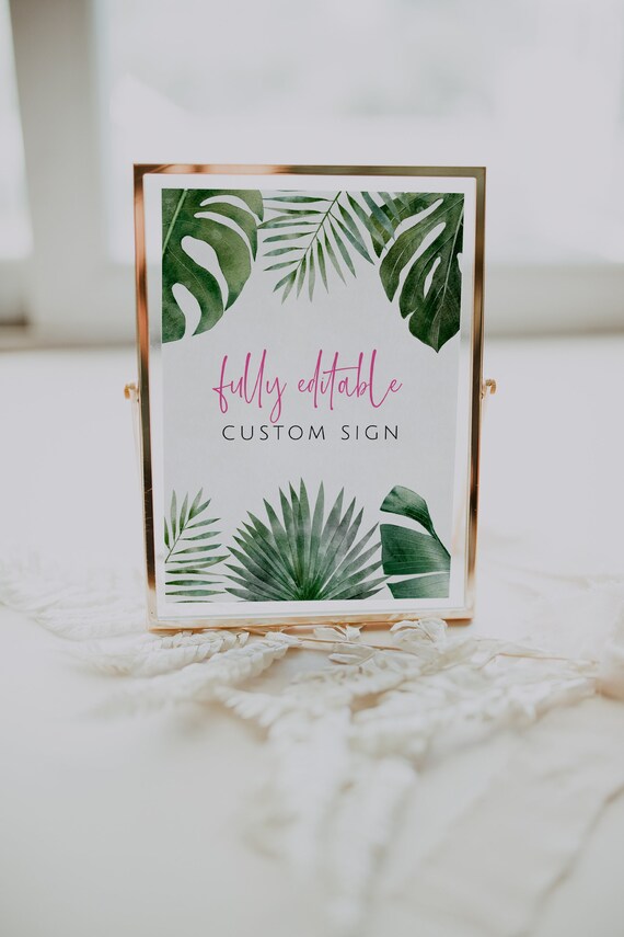 ALANI Tropical Custom Sign Template Hawaiian Bachelorette | Etsy