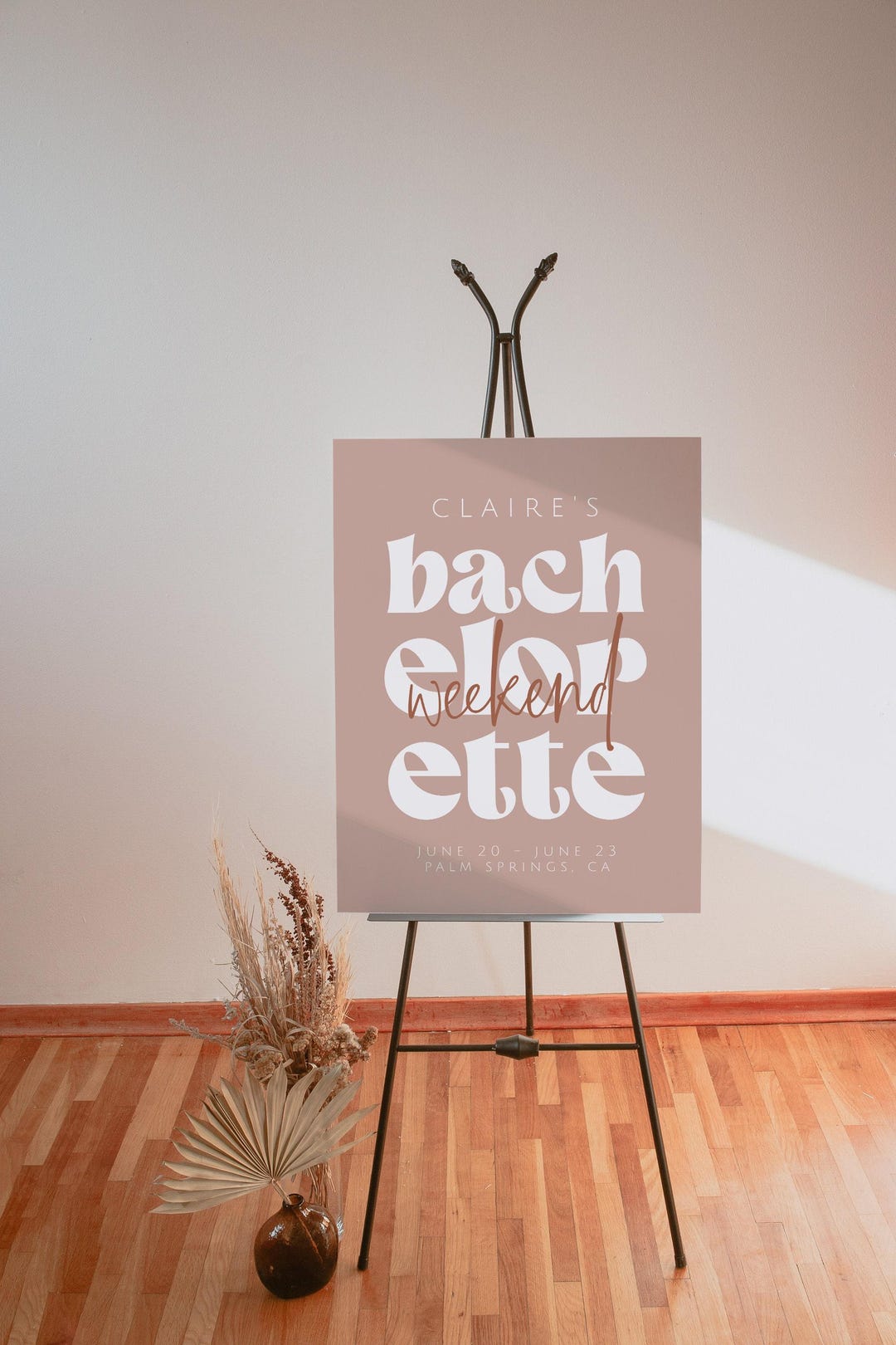 ARABELLA Retro Welcome Sign Template, Retro Bachelorette Party, 70s ...