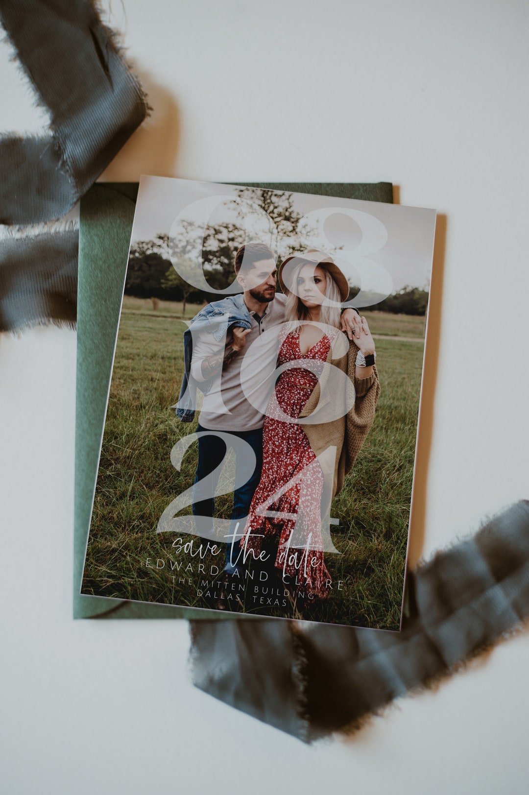 HUDSON Modern Save the Date Template, Retro Save the Date, Editable ...
