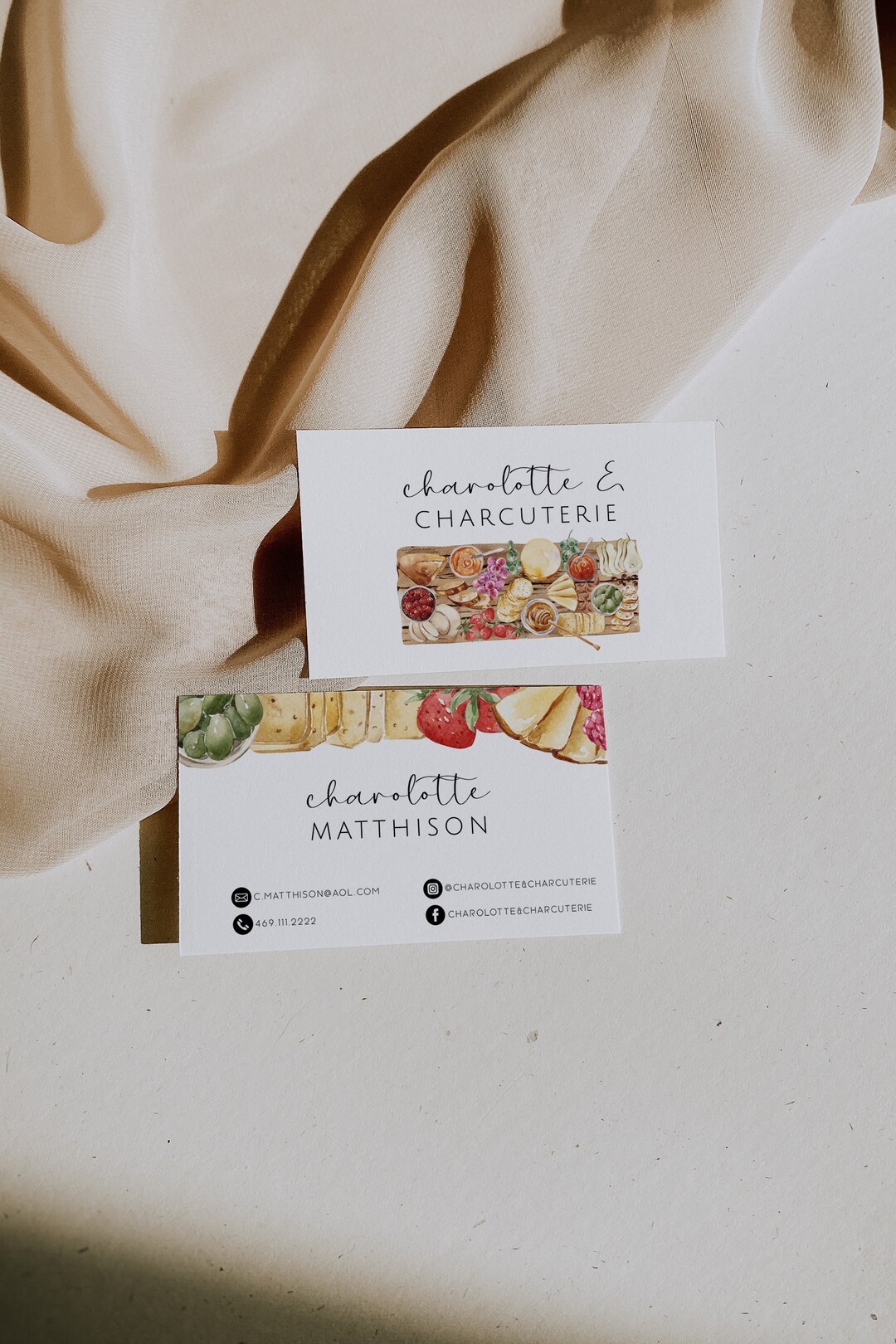Charcuterie Business Card Template, Graze Board Business Card, Editable ...