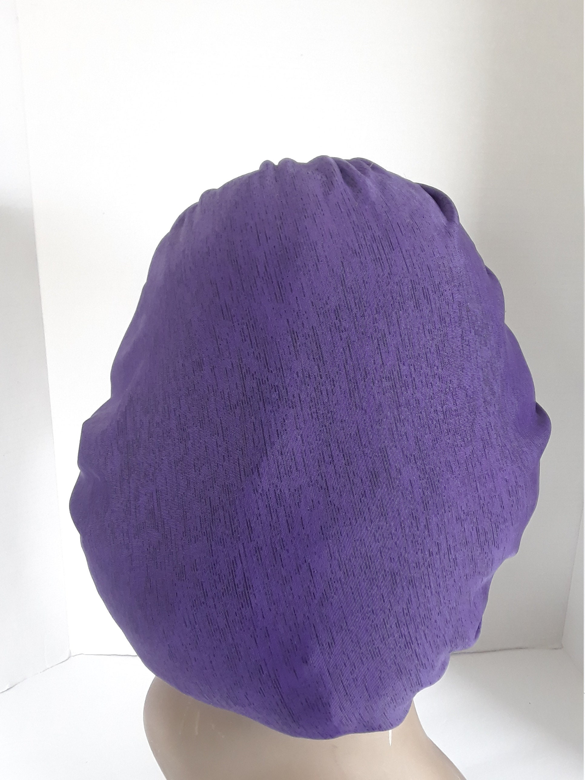 Purple Bonnet Sleeping Cap With Headband, Comfortable and Stylish, Hair ...