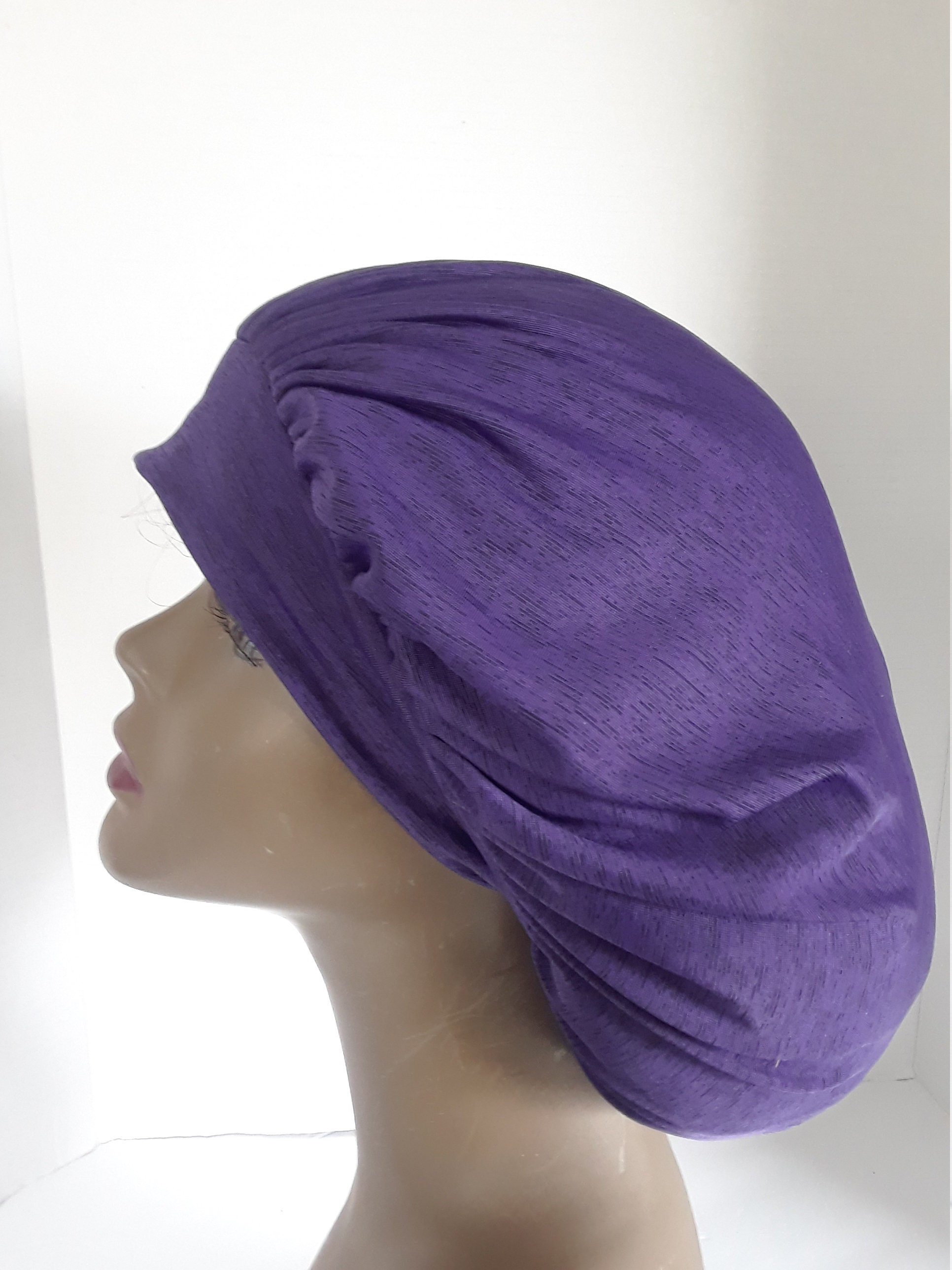 Purple Bonnet Sleeping Cap With Headband, Comfortable and Stylish, Hair ...