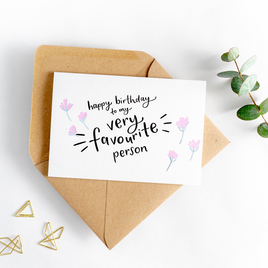 Happy Birthday to My Very Favourite Person Card - Etsy