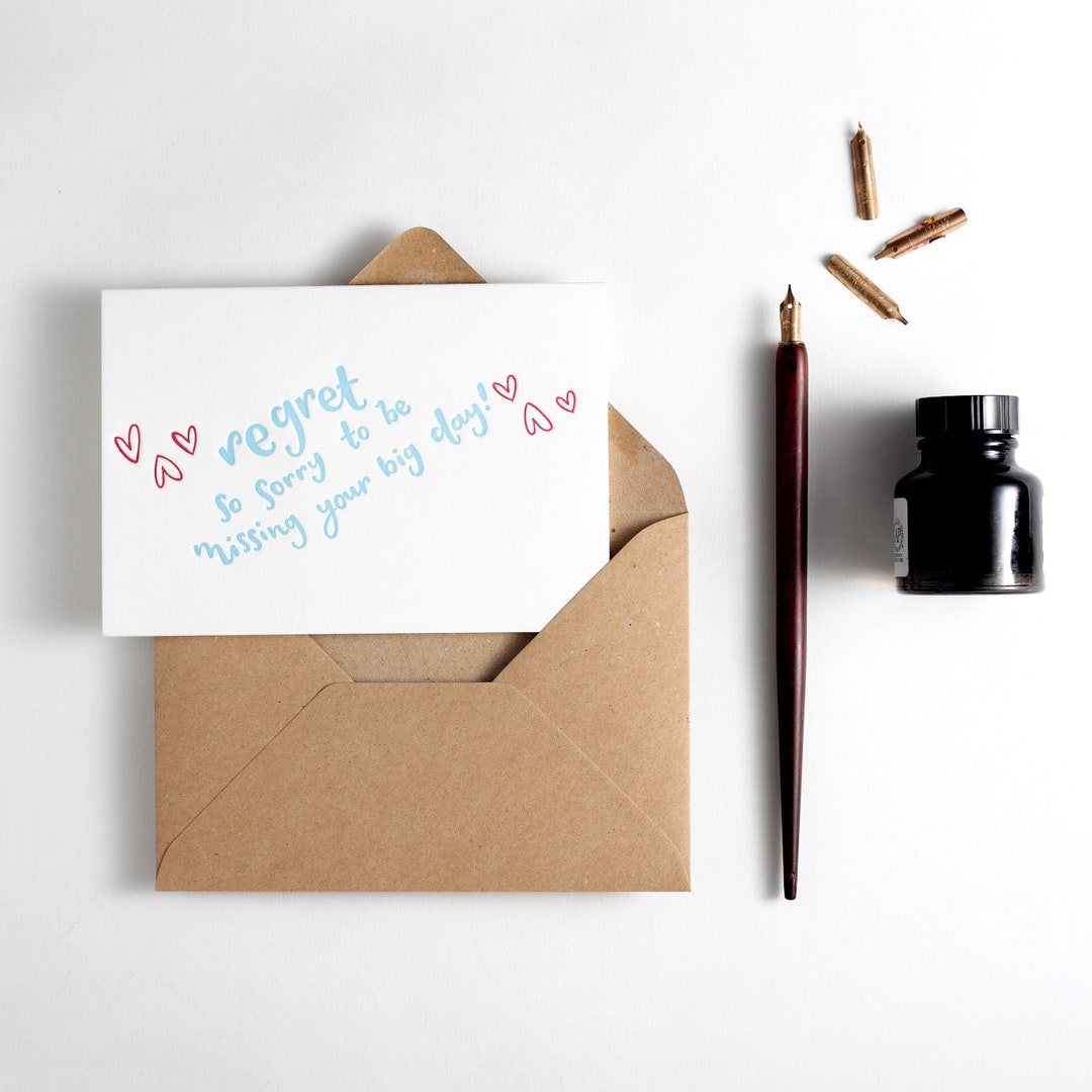 Regret RSVP Wedding Card - Etsy