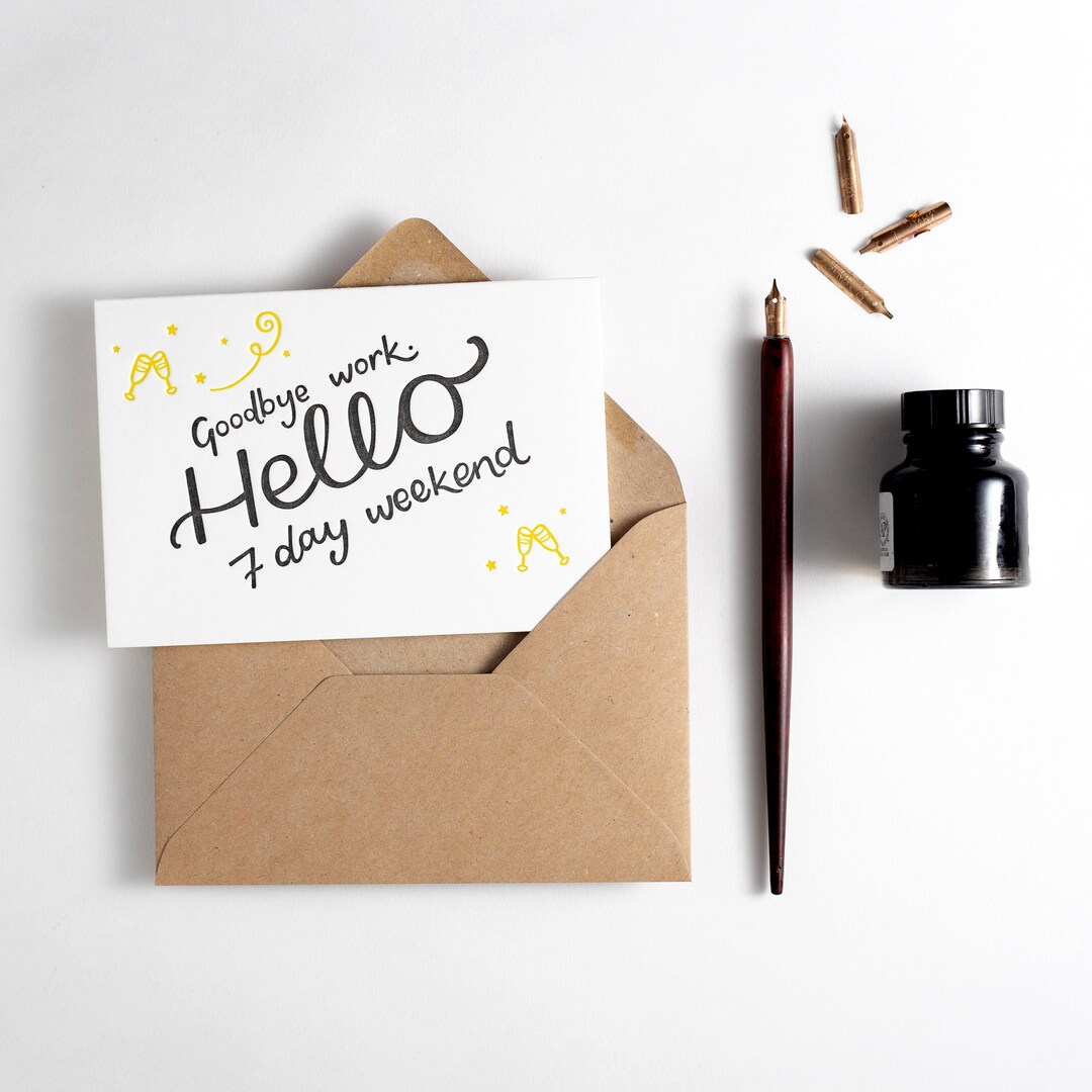 Goodbye Work Hello 7 Day Weekend Card - Etsy