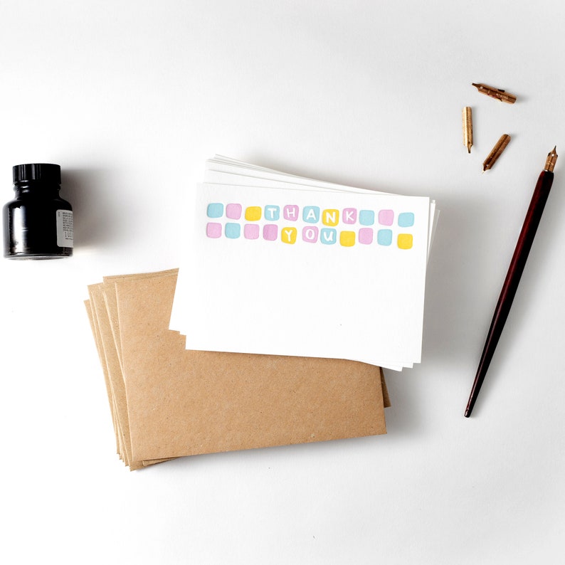 Thank You Notecard Set of 10 Note Cards - Etsy