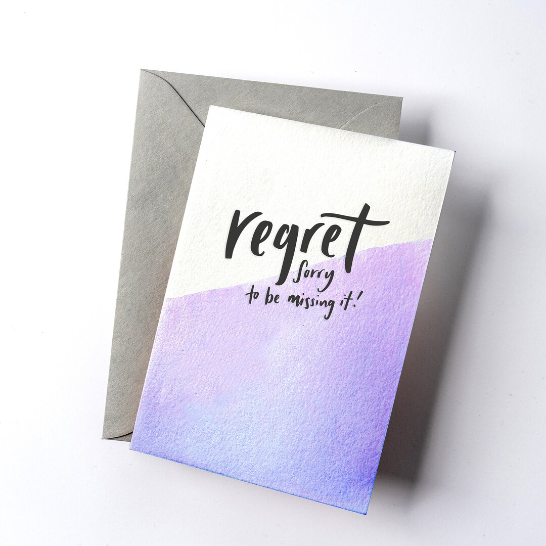 Regret RSVP Dip Dye Wedding Card - Etsy