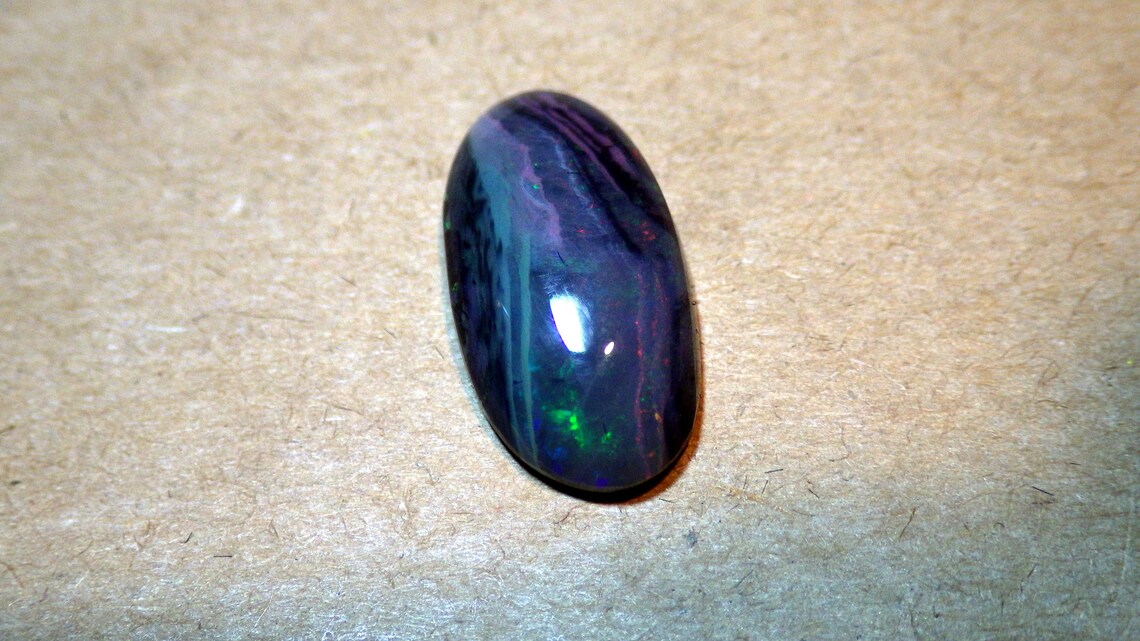 MINTABIE BLACK STRIPED Opal Pendant or Ring Stone. It Gives a Great ...