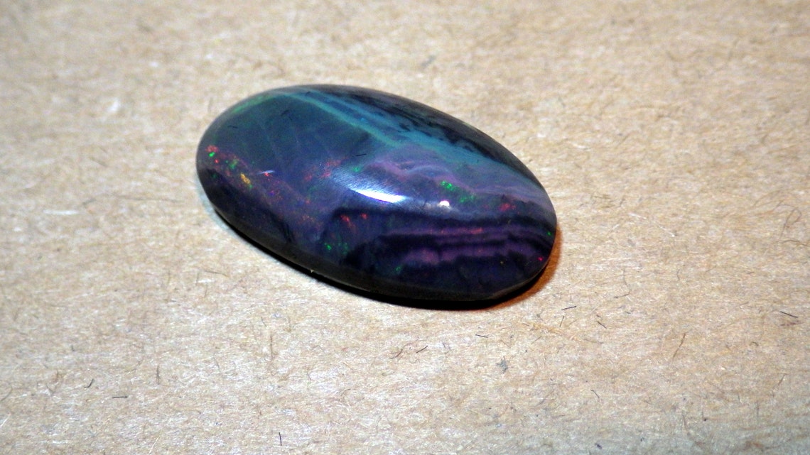 MINTABIE BLACK STRIPED Opal Pendant or Ring Stone. It Gives a Great ...