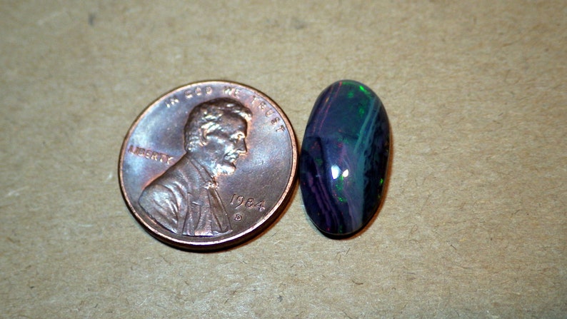 MINTABIE BLACK STRIPED Opal Pendant or Ring Stone. It Gives a Great ...