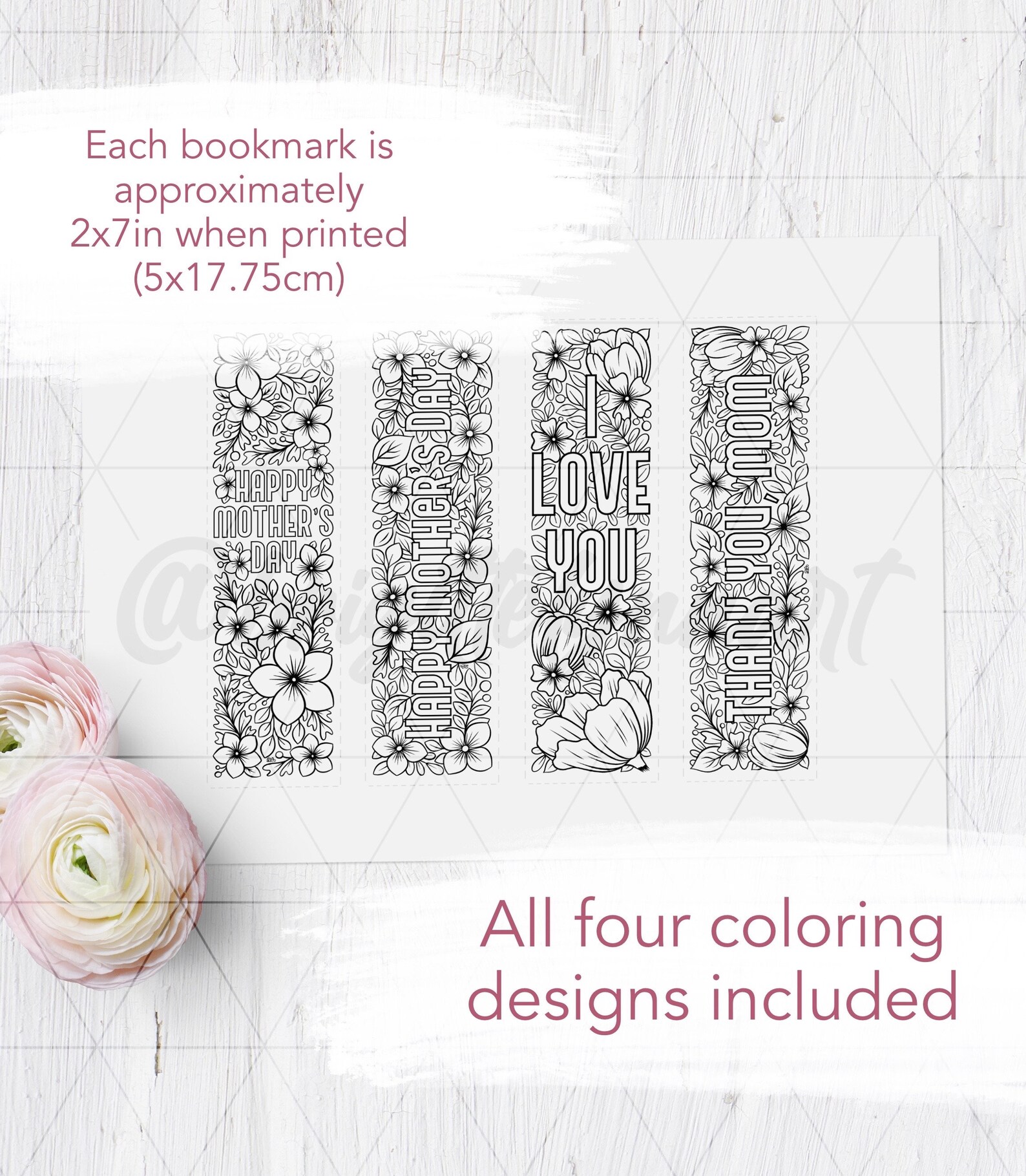 Printable Mother's Day Coloring Bookmarks, Printable Bookmarks ...