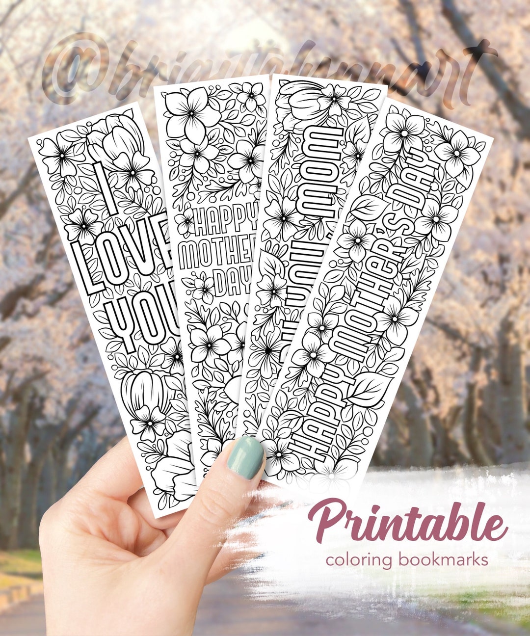 Printable Mother's Day Coloring Bookmarks, Printable Bookmarks ...