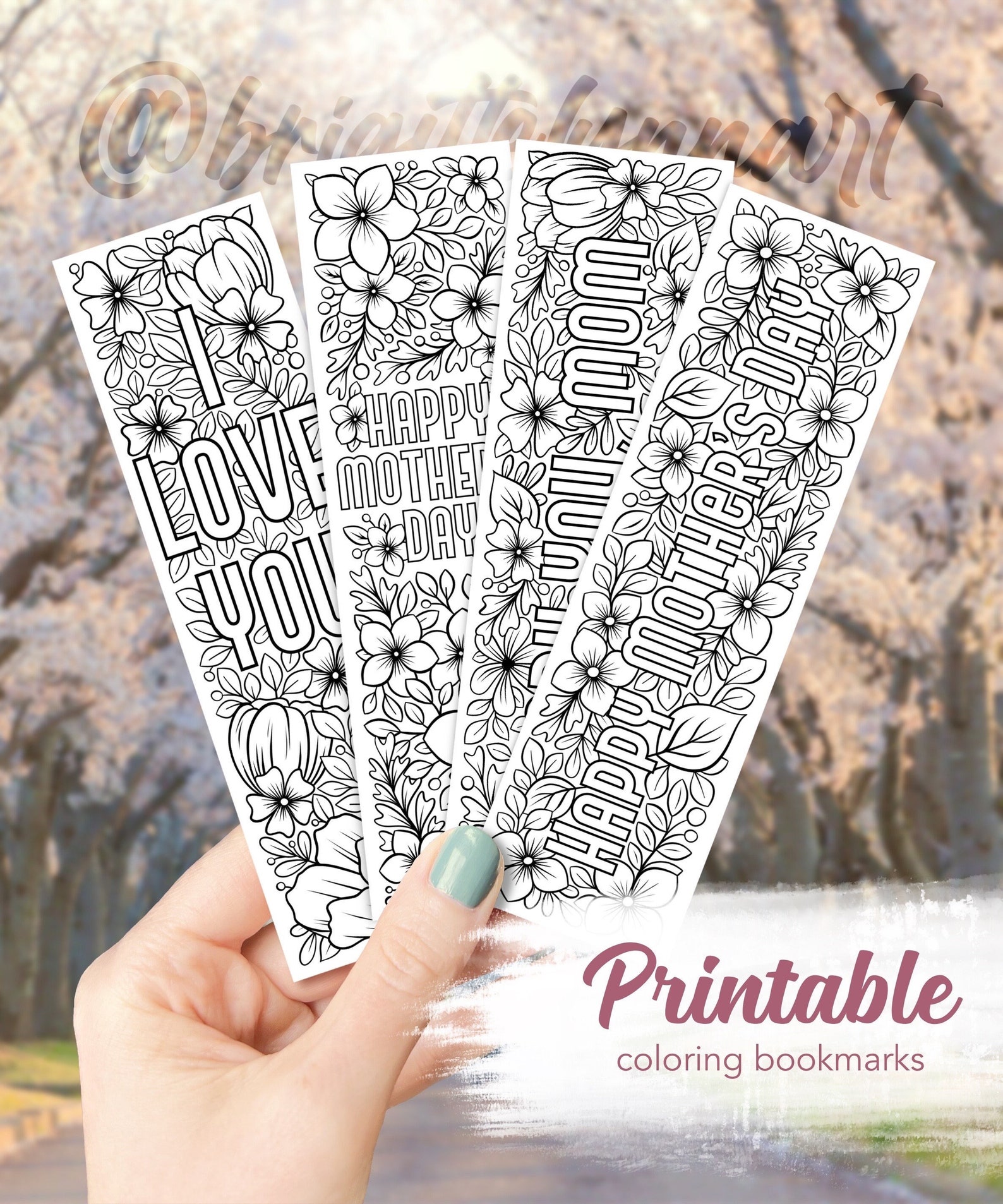 Printable Mother's Day Coloring Bookmarks, Printable Bookmarks ...