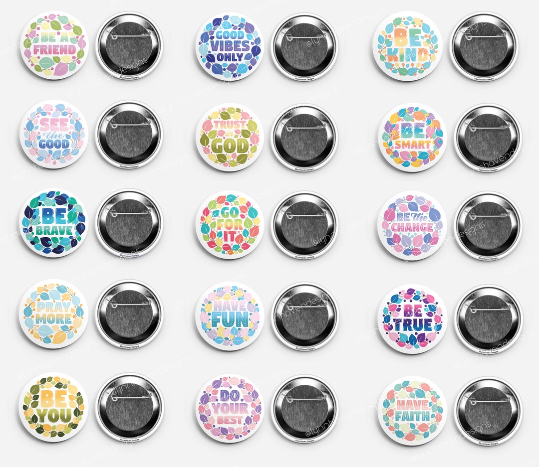 Pinback Buttons BUNDLE, Backpack Buttons, 2.25 Buttons, Bag Button ...
