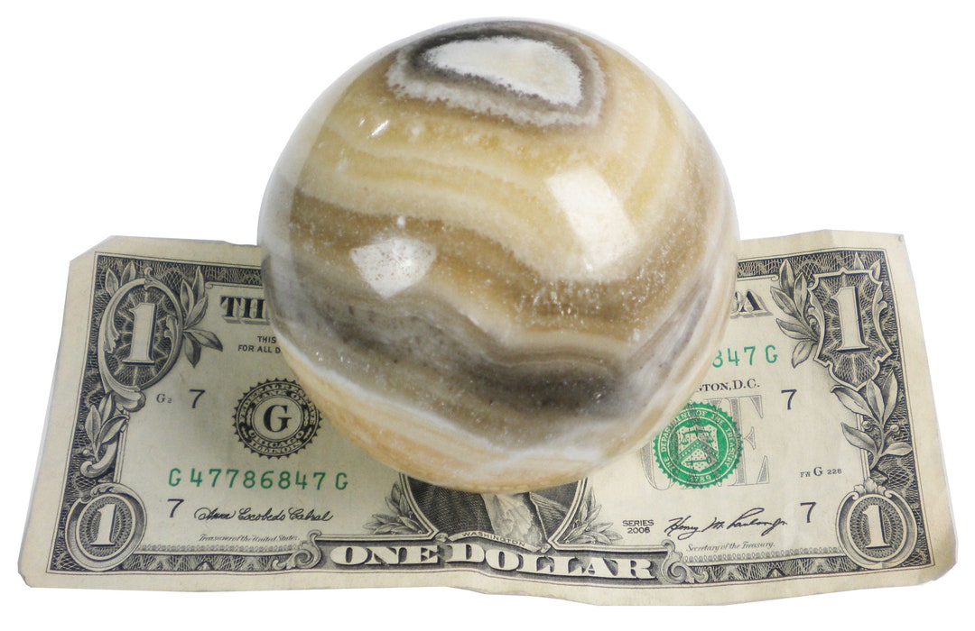 Banded Calcite Sphere - Display Specimen - 585 Grams - 2.75" Approx ...