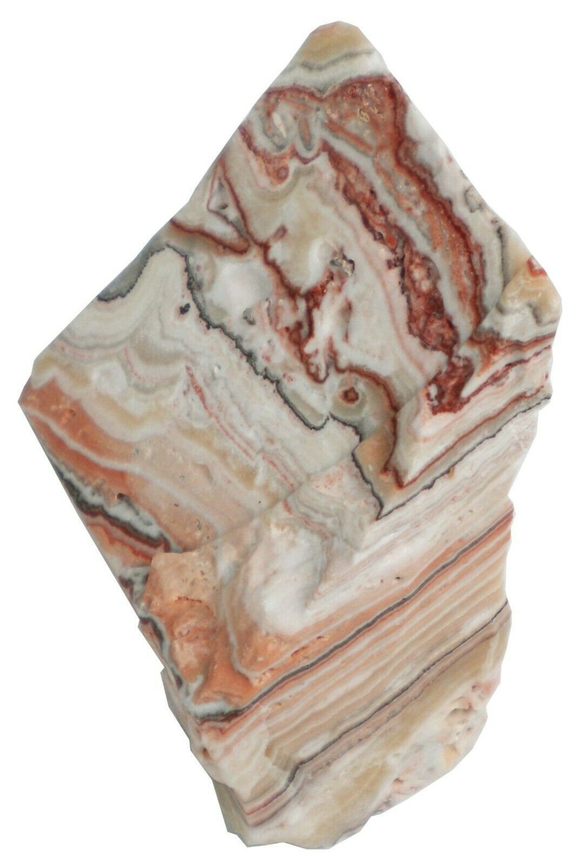Banded Agate Mineral Display Specimen - 821 Grams - 2.5 X 4.75 X 2.75 ...