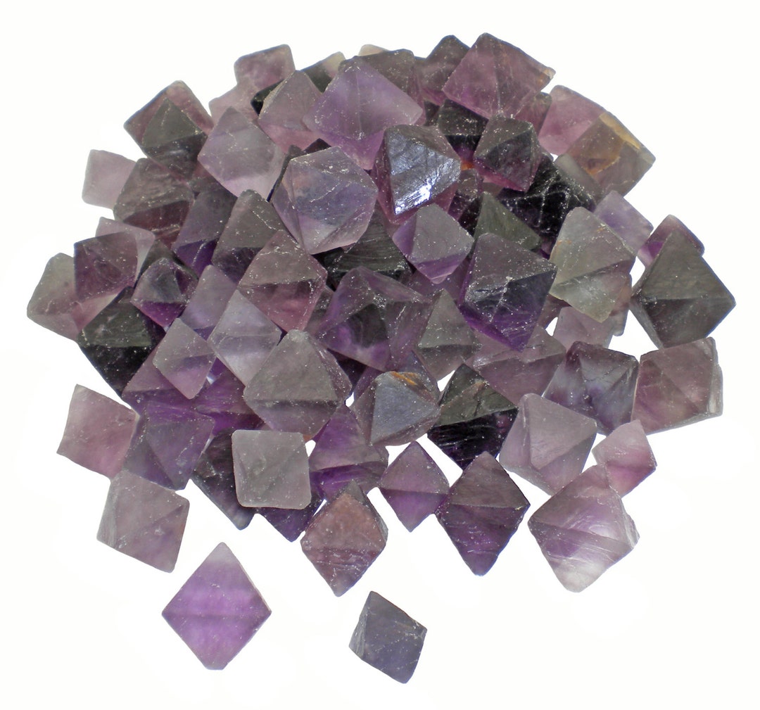 1 Lb PURPLE Fluorite Octahedron Crystals - SMALL - Bulk Lot ...
