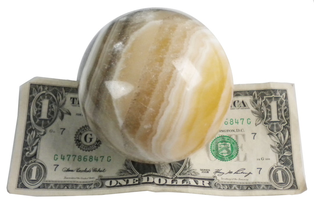 Banded Calcite Sphere - Display Specimen - 612 Grams - 2.75" Approx ...
