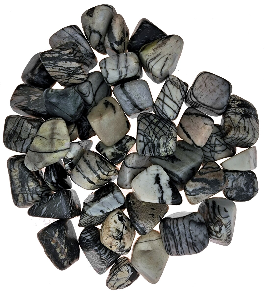 Spider Web Marble Tumbles - 1/2 to 1 Inch Pieces - Bulk Lot - 1 Lb ...