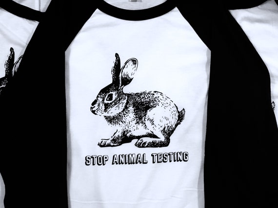 Stop Animal Testing Bunny Rabbit Vegan Vegetarian Animal | Etsy