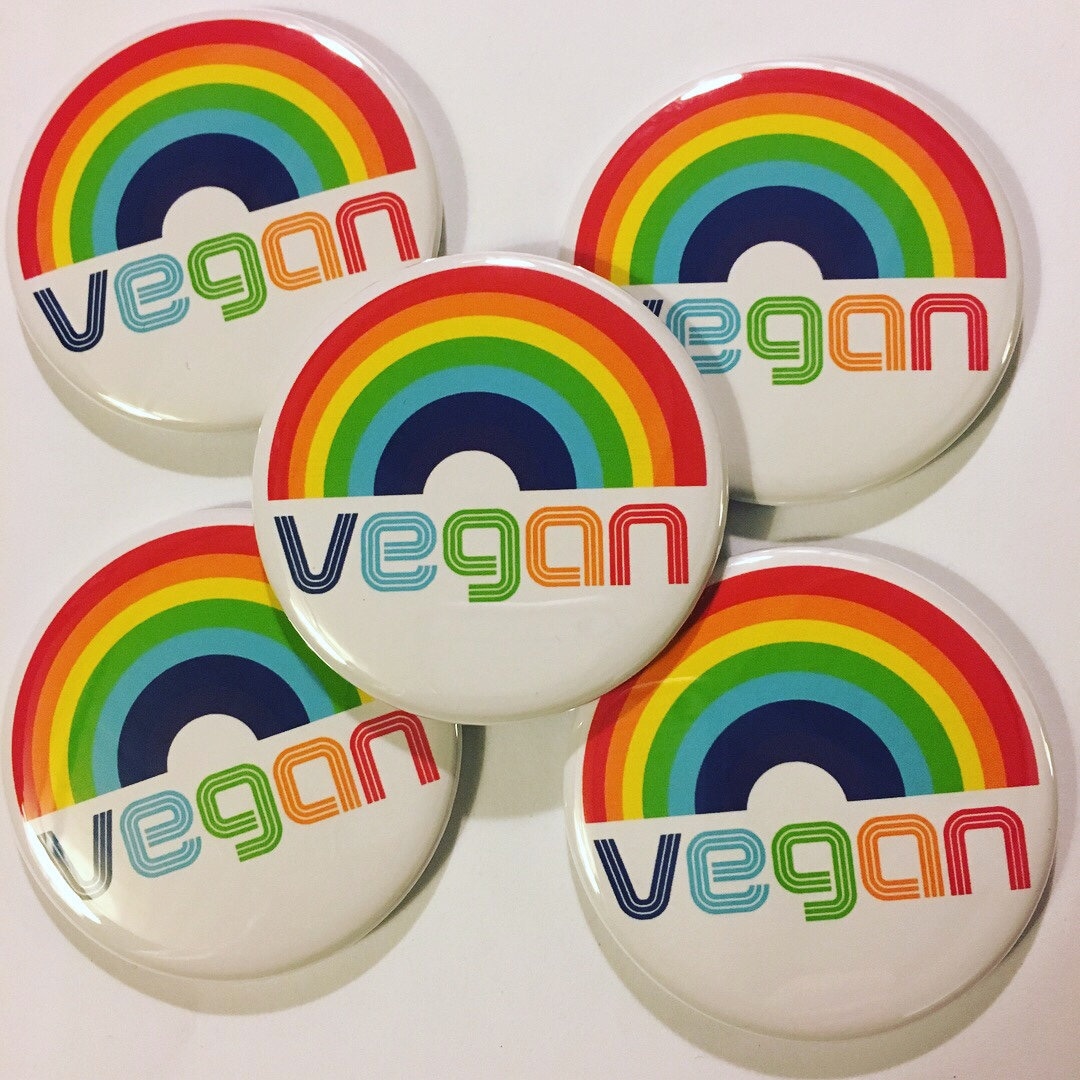 Vegan Pride Rainbow Button Animal Rights Activism LGBTQ Gay Lesbian ...