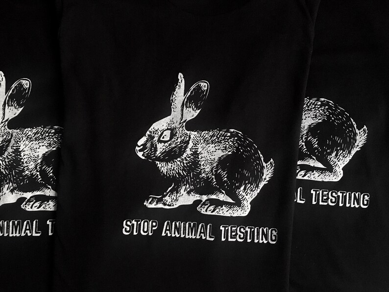 Stop Animal Testing T-shirt Bunny Rabbit Vegan Vegetarian - Etsy