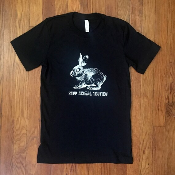 Stop Animal Testing T-Shirt Bunny Rabbit Vegan Vegetarian | Etsy