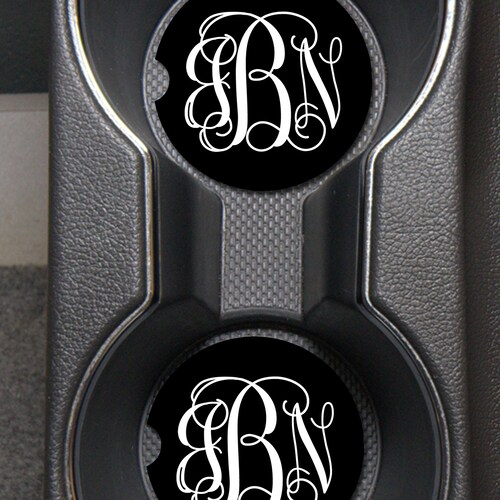 Car Coasters Monogram Car Coasters Set of 2 - Etsy