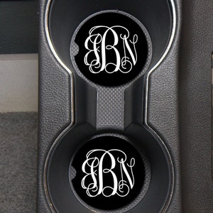 Car Coasters Monogram Car Coasters Set of 2 - Etsy