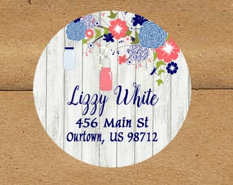 Round address label | Etsy