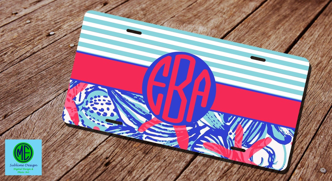 Nautical Monogram License Plate. Monogrammed Nautical License Plate ...