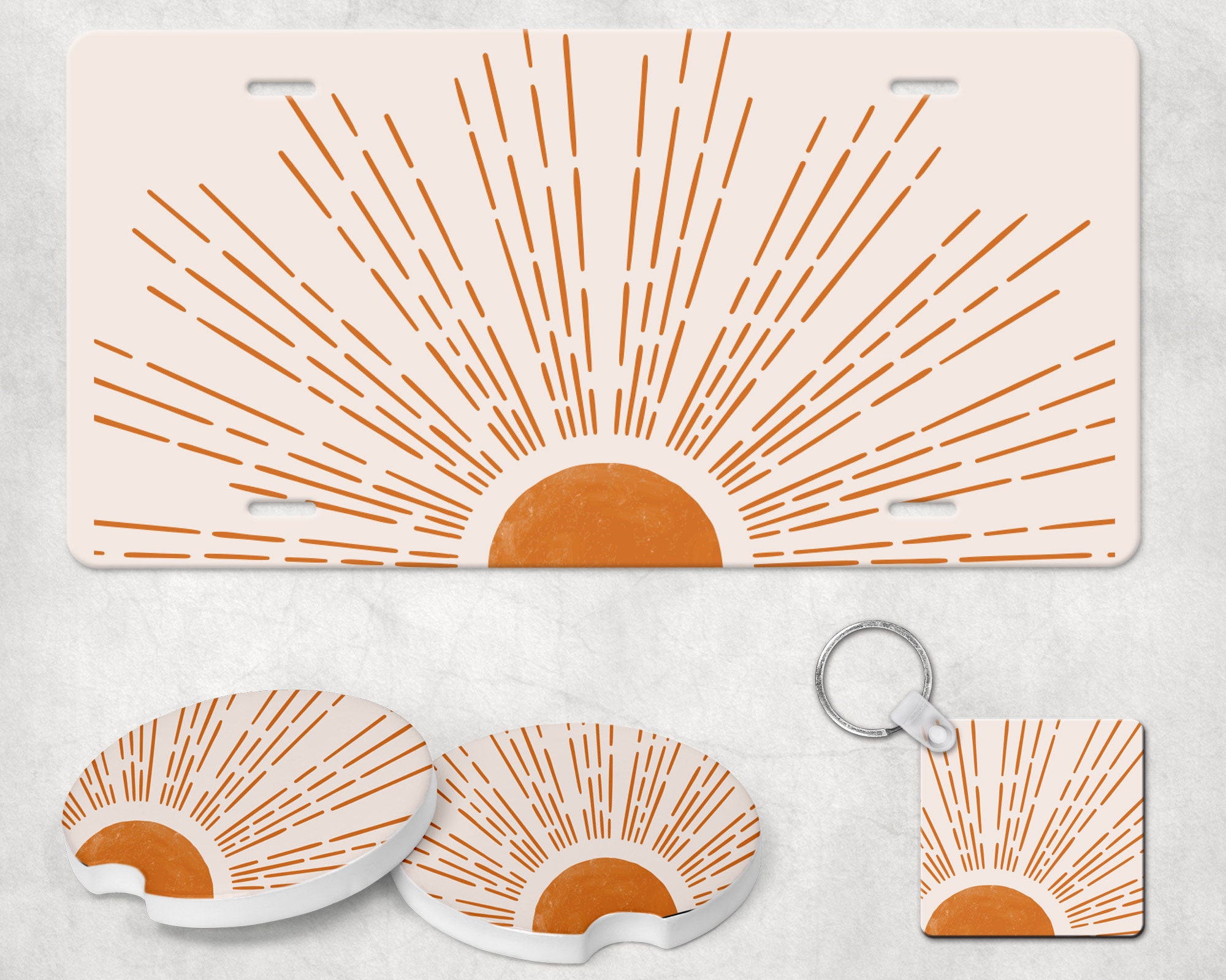 Sun Burst License Plate, Boho Watercolor Sun License Plate, Sun License ...