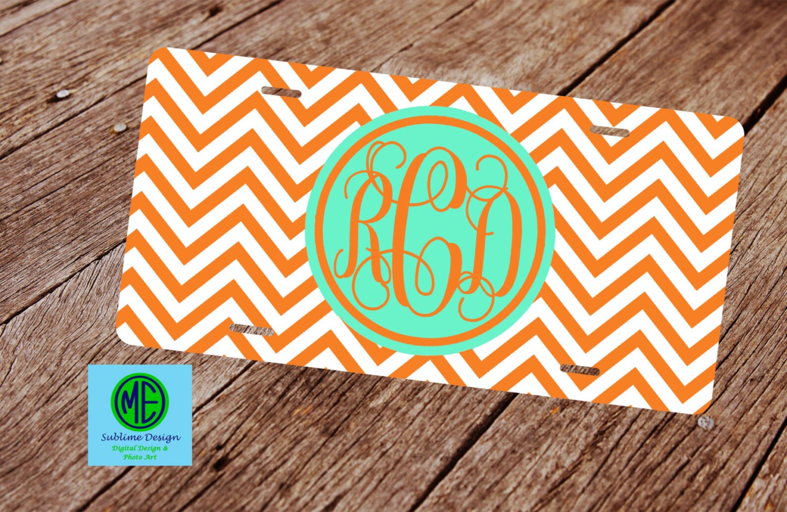 Chevron License Plate. License Plate Frame. Monogram License | Etsy