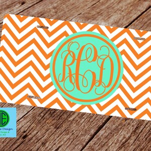 Chevron License Plate. License Plate Frame. Monogram License - Etsy