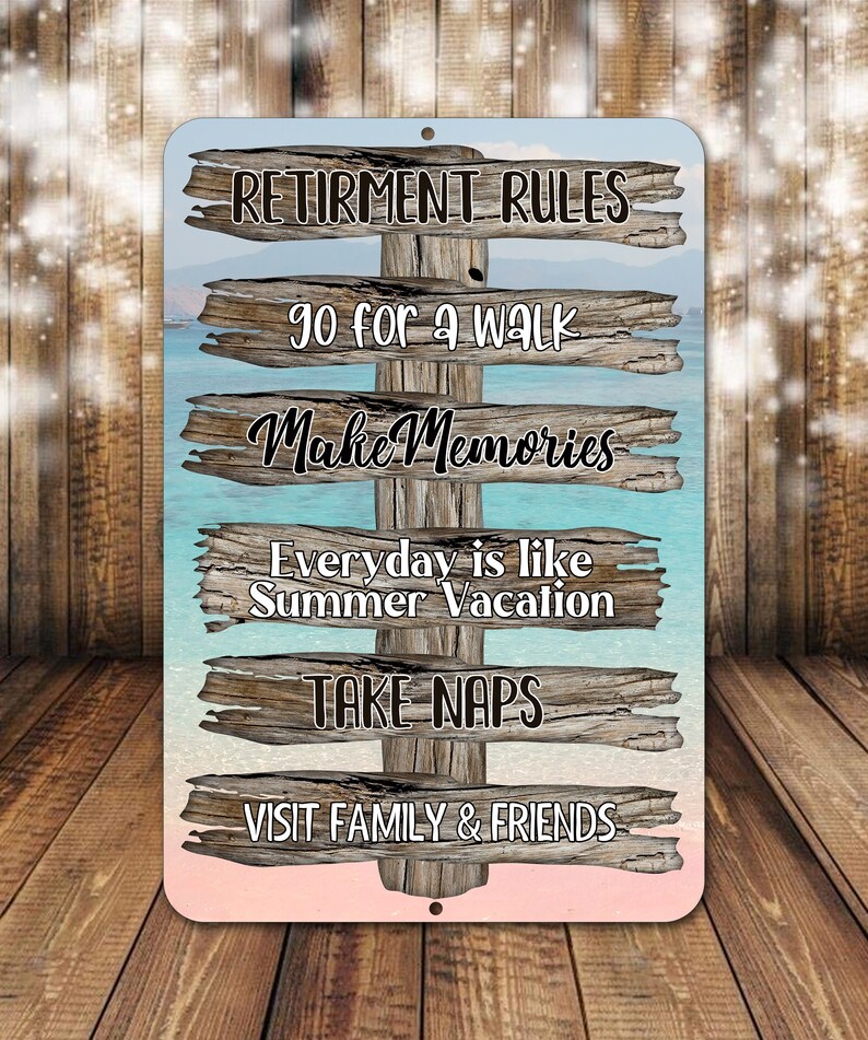 Retirement Rules-metal Metal Sign Retirement Gift - Etsy
