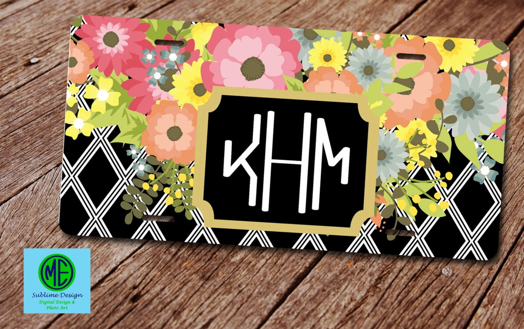 Monogram License Plate. License Plate Frame. Custom License Plate ...