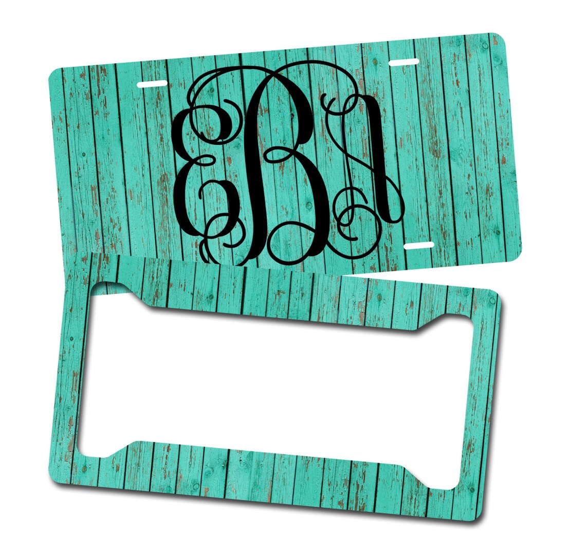 Personalized Monogram License Plate. License Plate Frame. Teal - Etsy