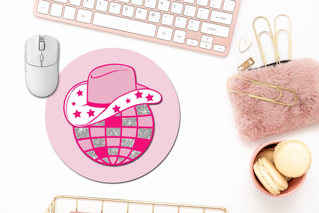Cowgirl Hat Disco Ball Mouse Pad-cowgirl Mouse Pad-pink Cowgirl Hat ...
