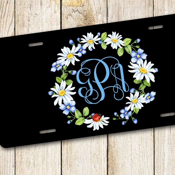 Floral License Plate - Etsy